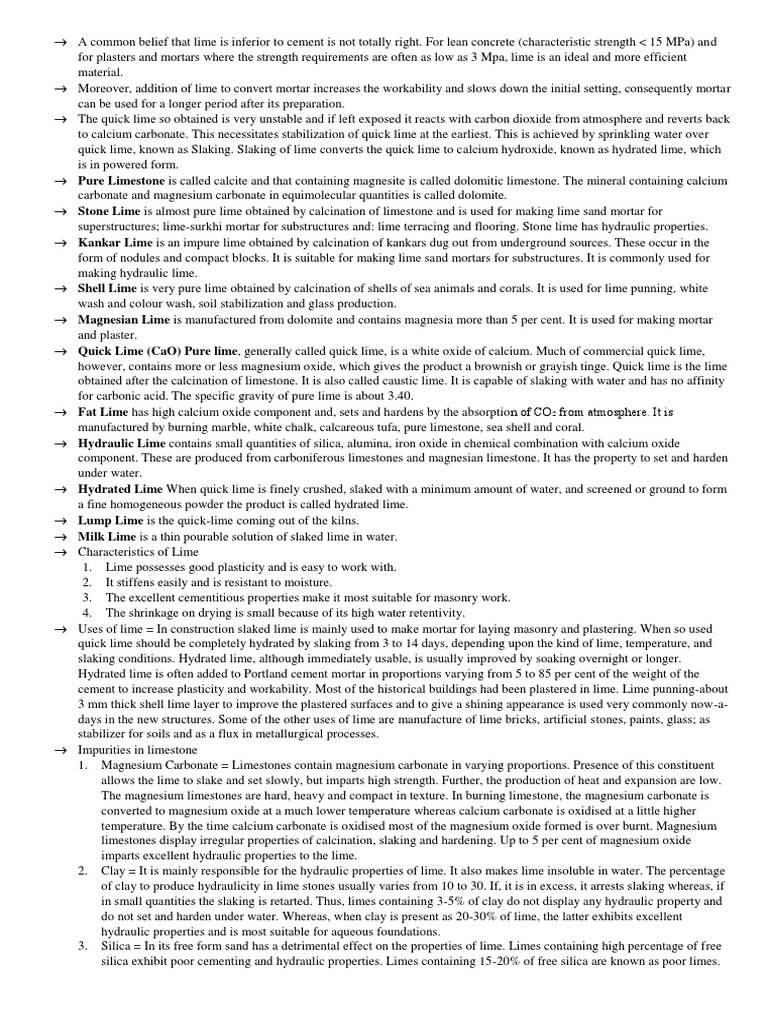 Lime | PDF | Lime (Material) | Cement