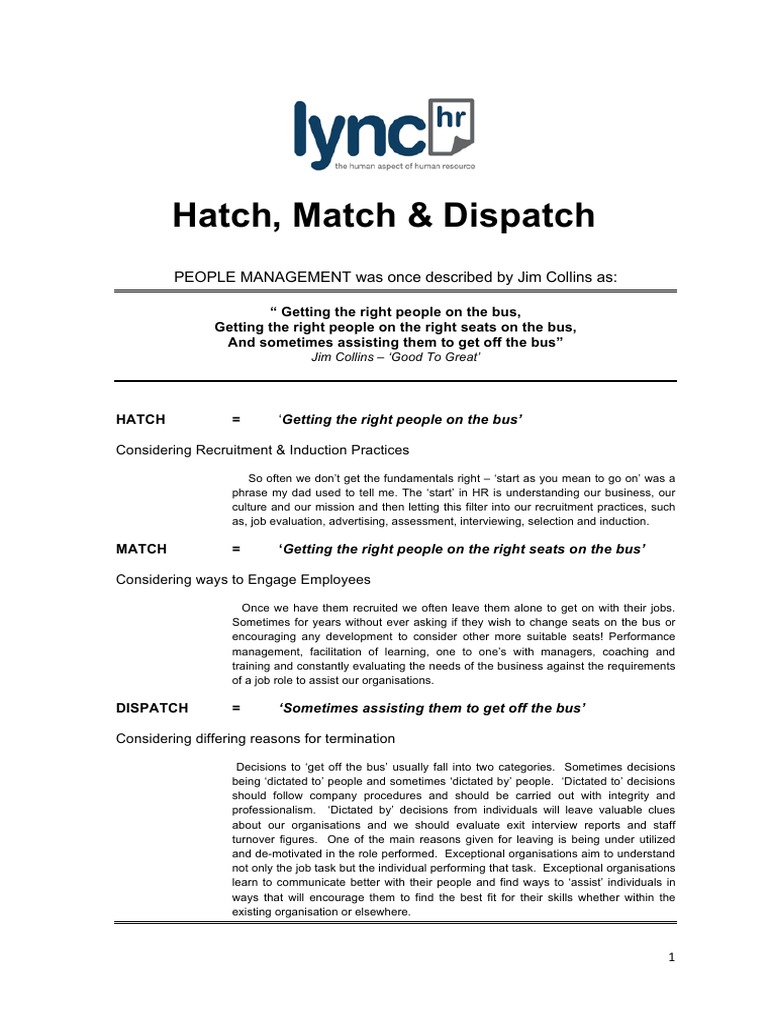 Hatch Match Dispatch | PDF | Recruitment | Human Resources