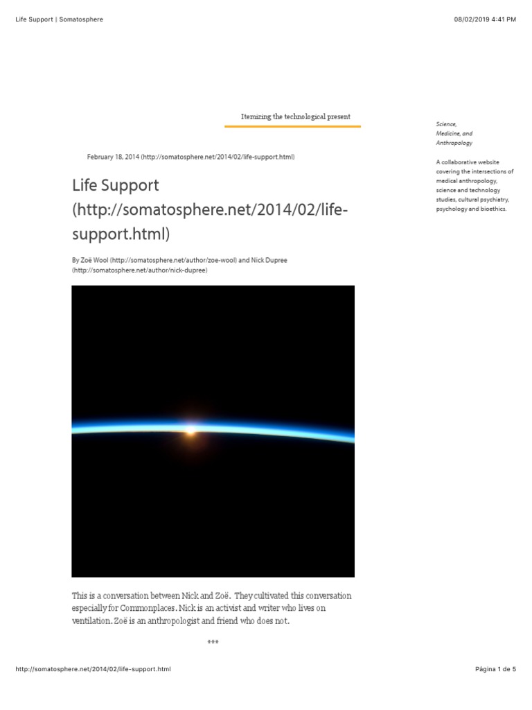 Life Support - Somatosphere | PDF | Breathing | Nature