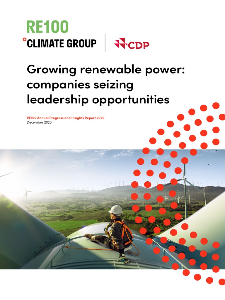 RE100 Annual Progress Report 2020 | PDF | Renewable Energy | Electric ...