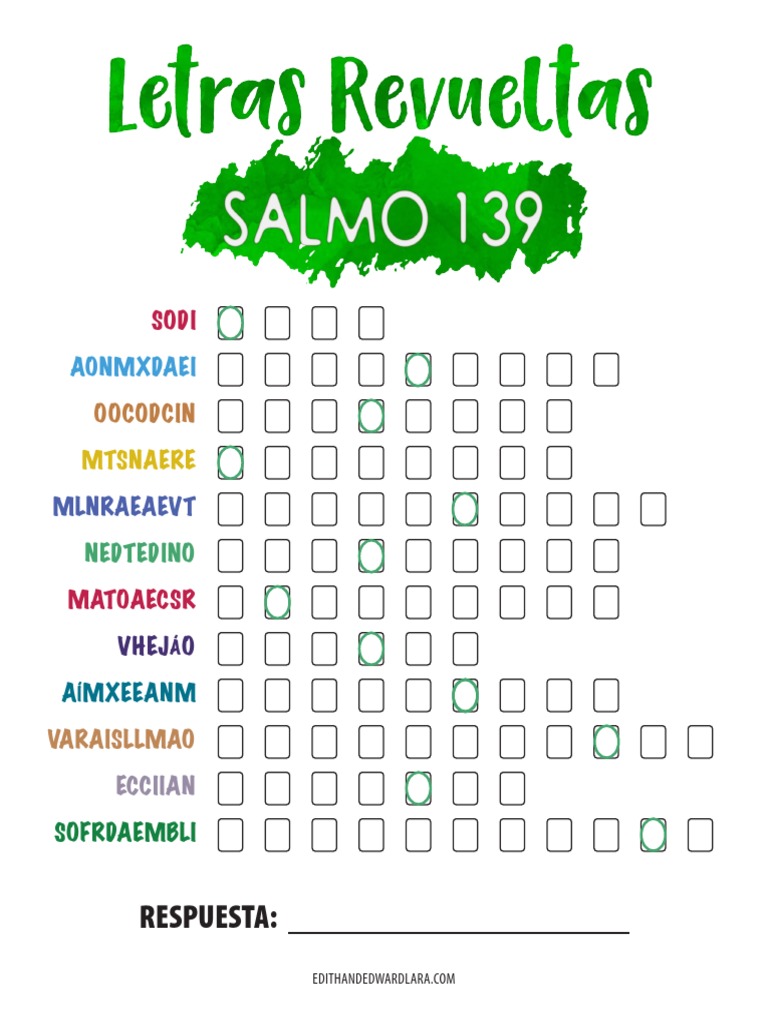 Palabras Revueltas Para Damas Para Imprimir