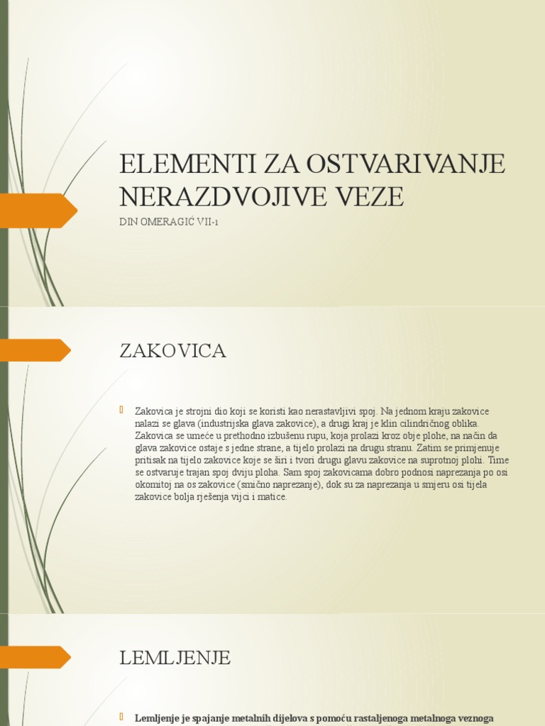 Elementi Za Ostvarivanje Nerazdvojive Veze | PDF