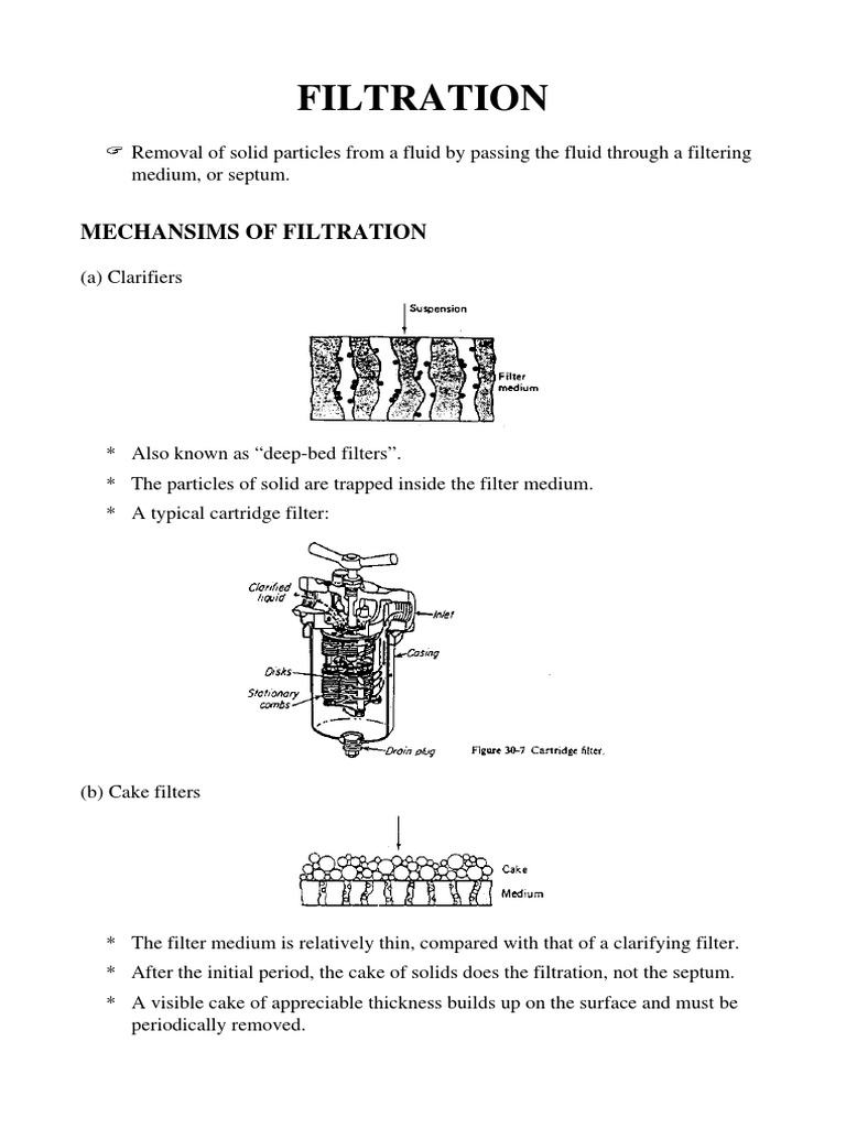 Mechansims of Filtration | PDF | Filtration | Chemistry