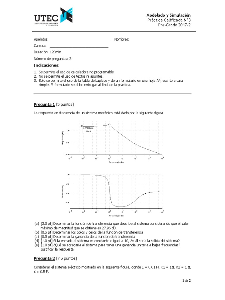 Practica 3b Modelado 2017-2 | PDF | Ingenieria Eléctrica | Electricidad