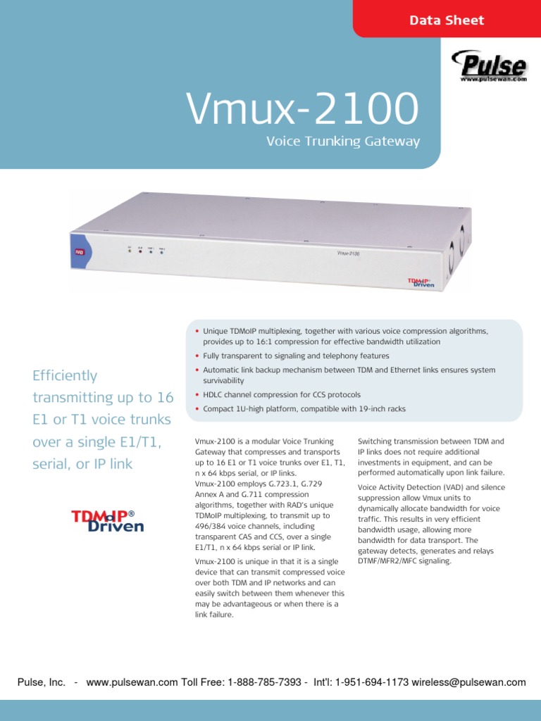 Vmux 2100 | PDF | Voice Over Ip | Quality Of Service