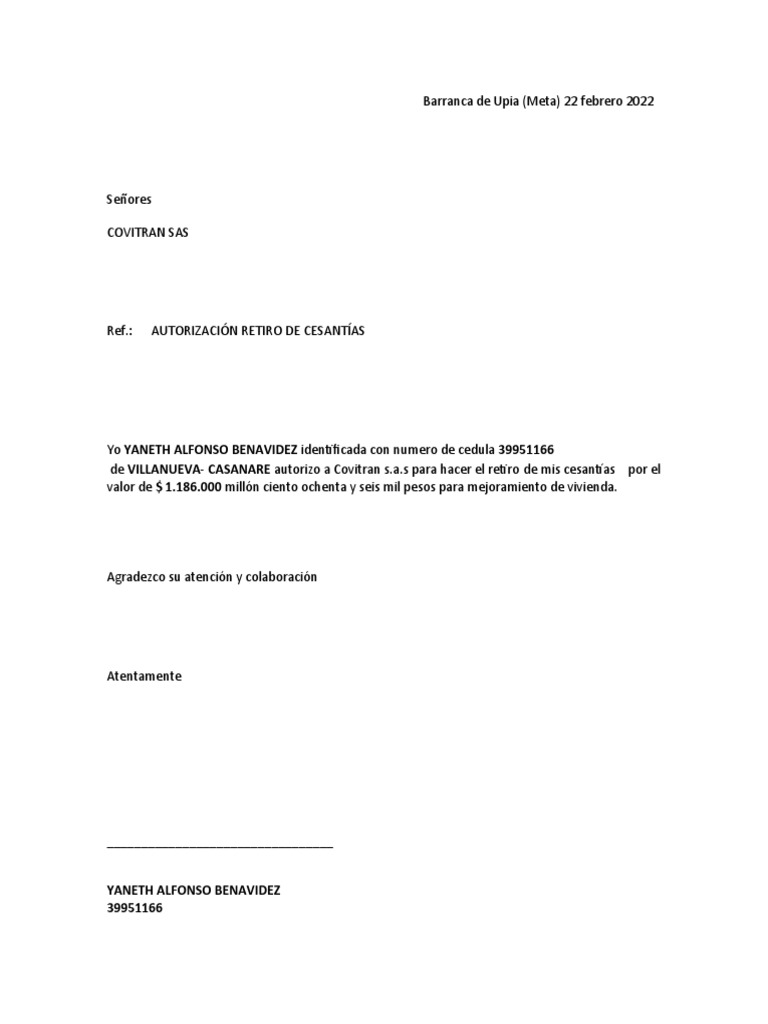 Formato Carta Retiro De Cesantias Word Word Pdf Modelo | Images and ... Formato Carta Retiro De Cesantias Word Word Pdf Modelo | Images and ...