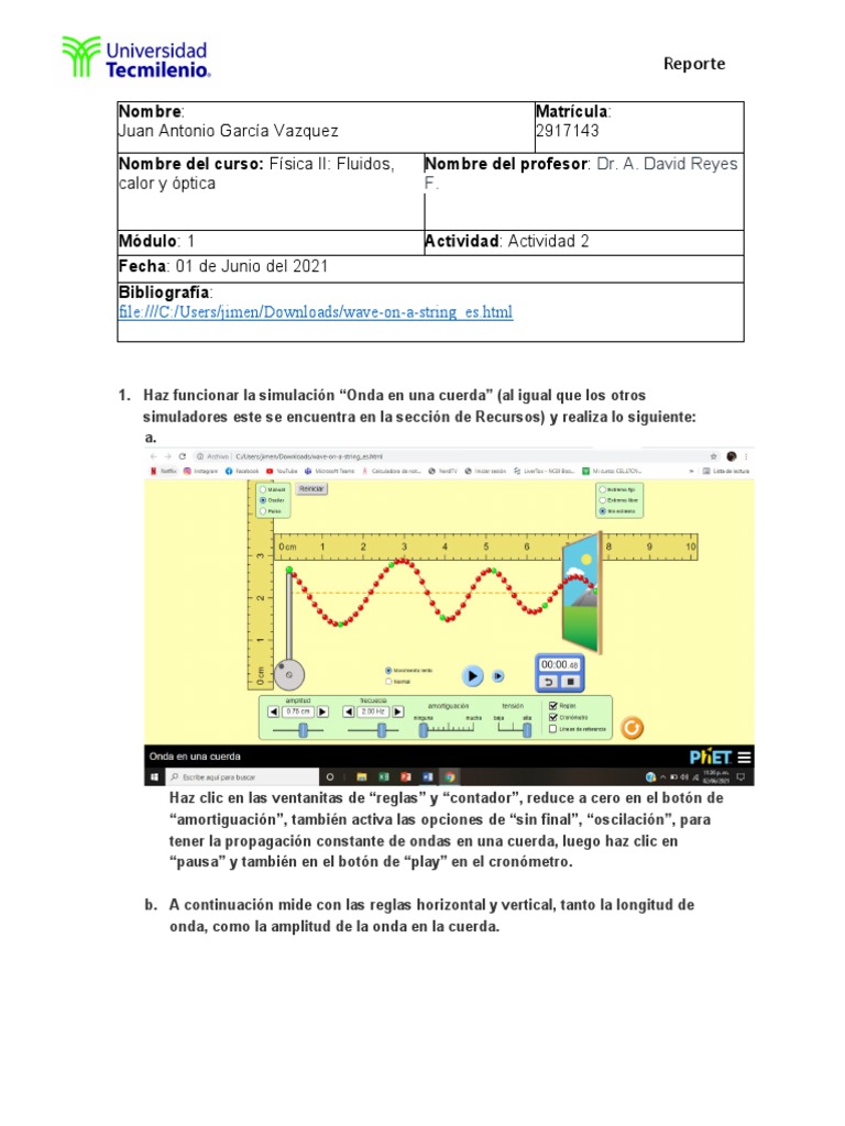 Ejercicio 2 Fisica | PDF | Olas | Frecuencia