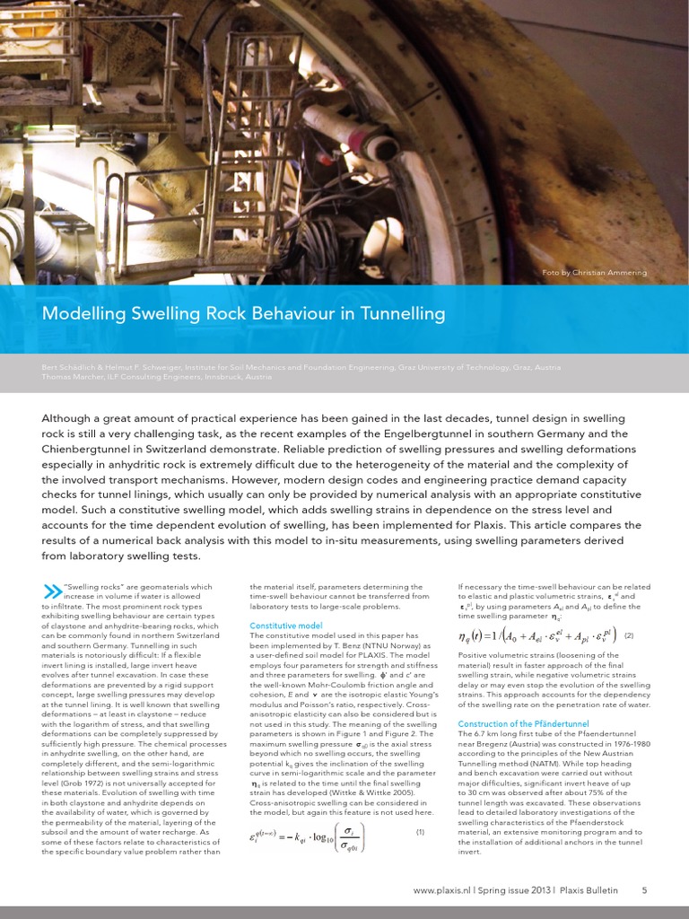 Tunnelling Challenges in Swelling Rock | PDF | Elasticity (Physics ...