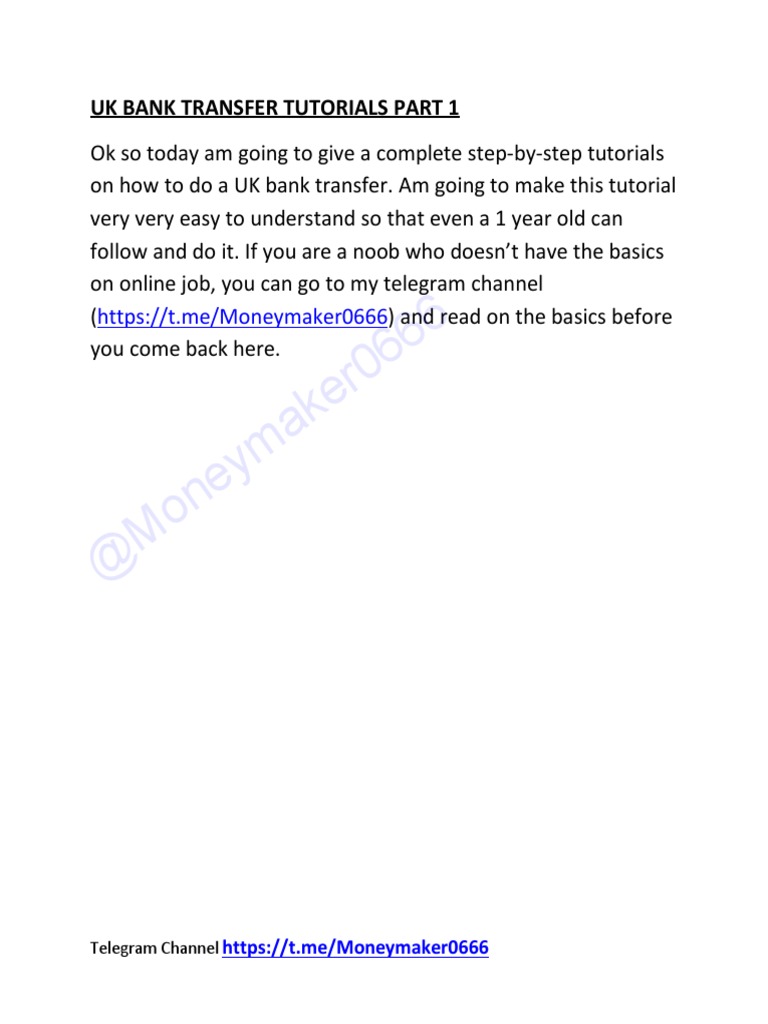 Uk Bank Transfer Tut Pt.1 | PDF | Banking | Service Industries