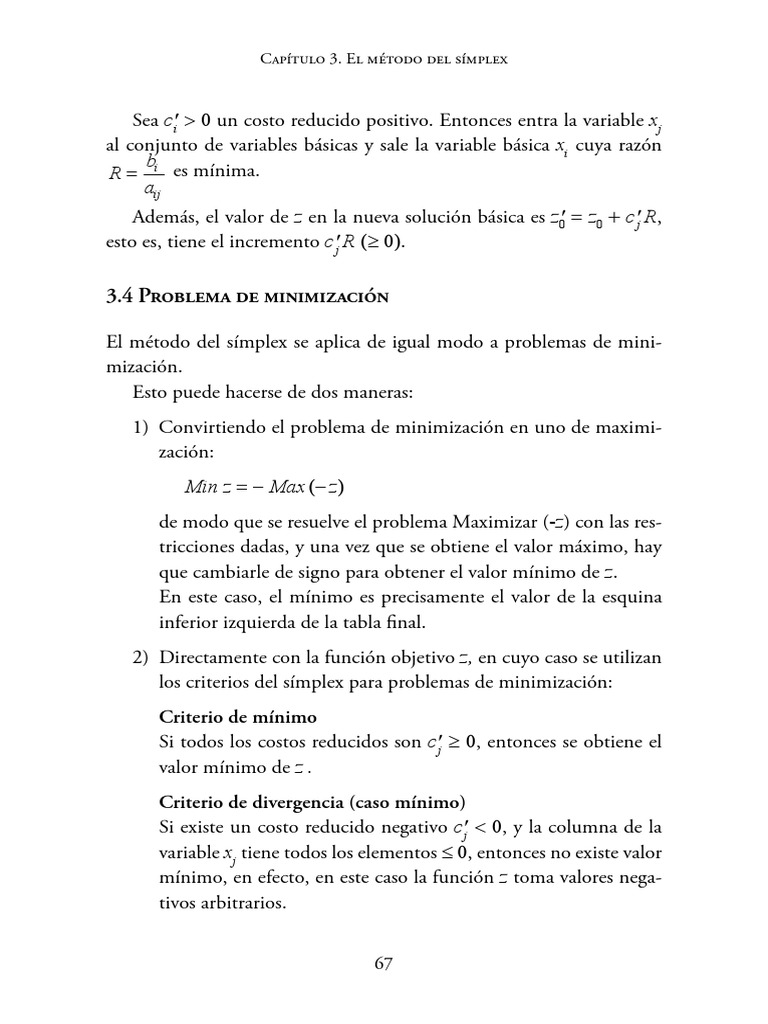 Método Simplex Minimizacion | PDF | Matemáticas Aplicadas | Análisis matemático