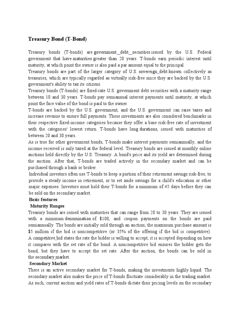 What Is A Treasury Bond | PDF | Bonds (Finance) | Asset Backed Security