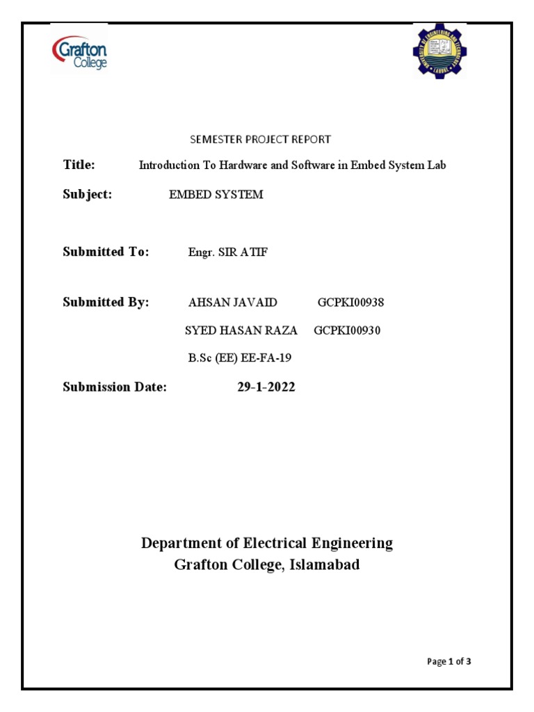 Title: Subject:: Semester Project Report | PDF | Security Alarm | Computing