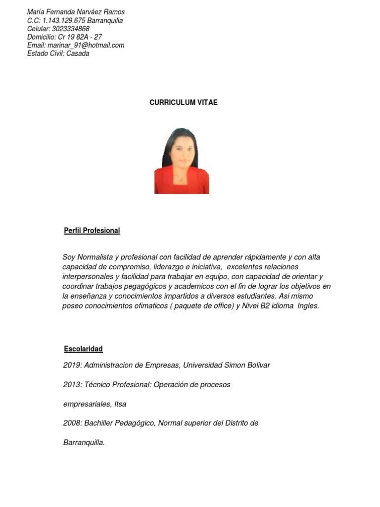 Vitae CV Maria Fernanda | Descargar gratis PDF | Lingüística | Aprendizaje