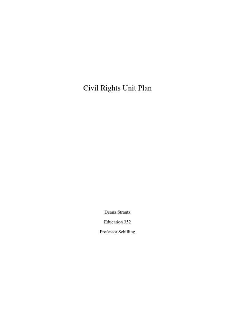 Civil Rights Unit Plan | PDF | Rosa Parks | Martin Luther King Jr.