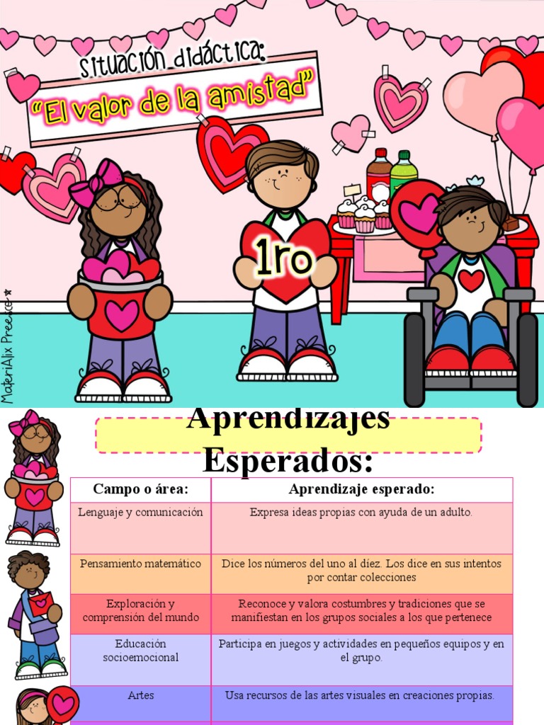 1ro-Plan El Valor de La Amistad | PDF | Aprendizaje | Salón de clases