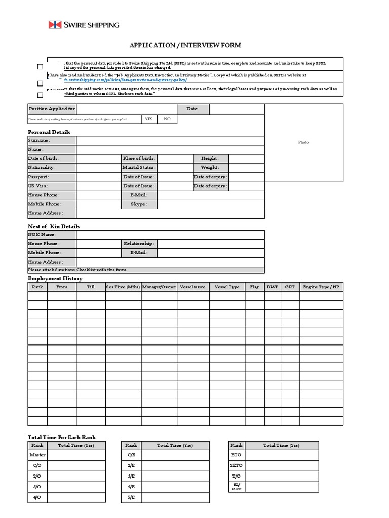 2021 SSPL Application Form - Crew OCT 2021 Version | PDF | Water ...