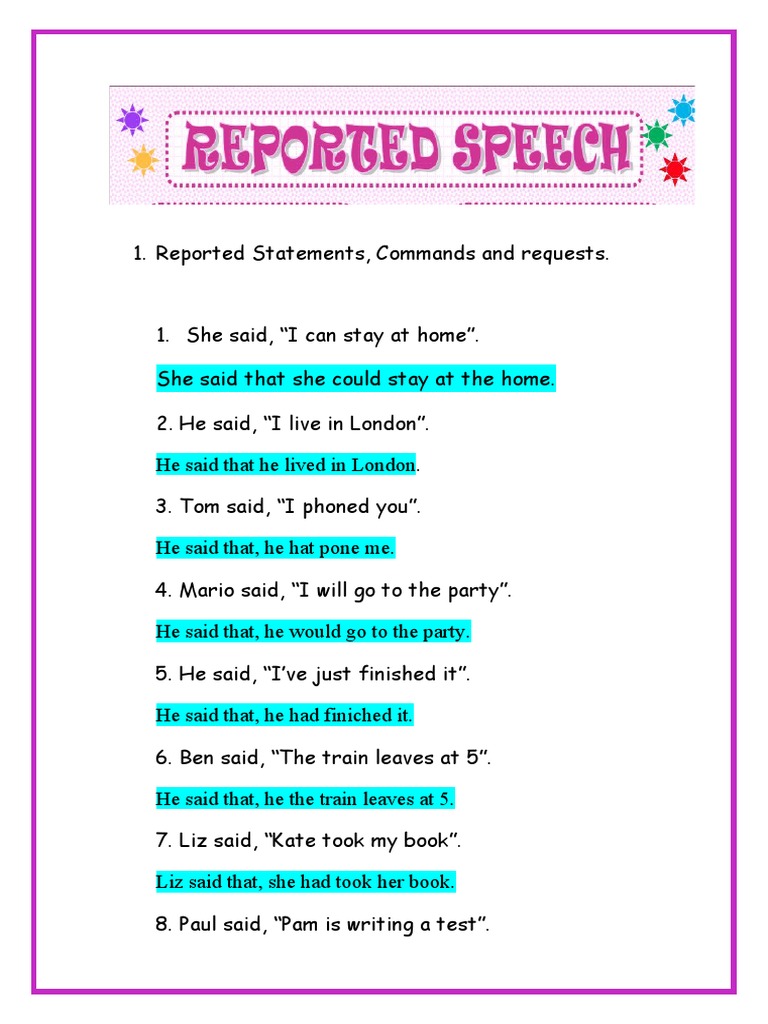 Reported Speech | PDF