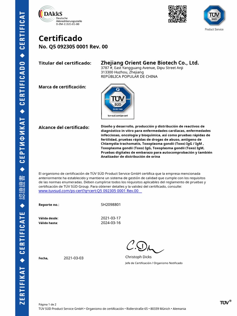 ISO 1348 2006 Orient Gene Biotech | PDF | Especialidades Medicas | Medicina