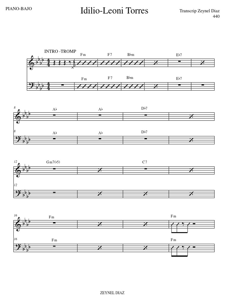 Idilio Leoni Torres - PIANO-BAJO - Musx | PDF