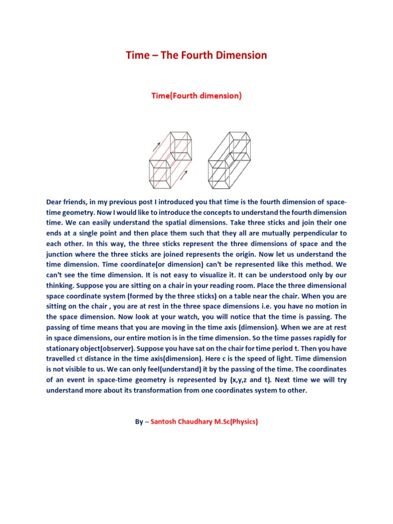 Time - The Fourth Dimension | PDF | Teaching Methods & Materials