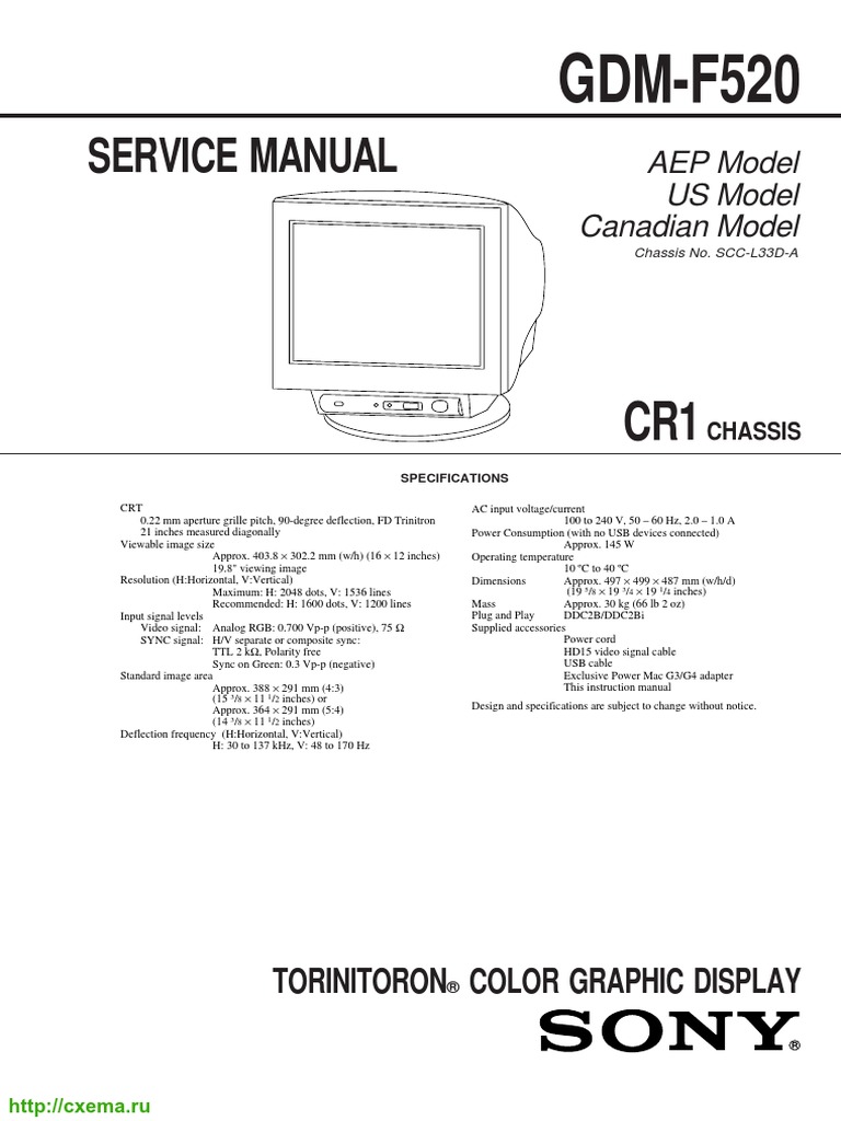 Service Manual: GDM-F520 | PDF | Electrical Engineering | Computer ...