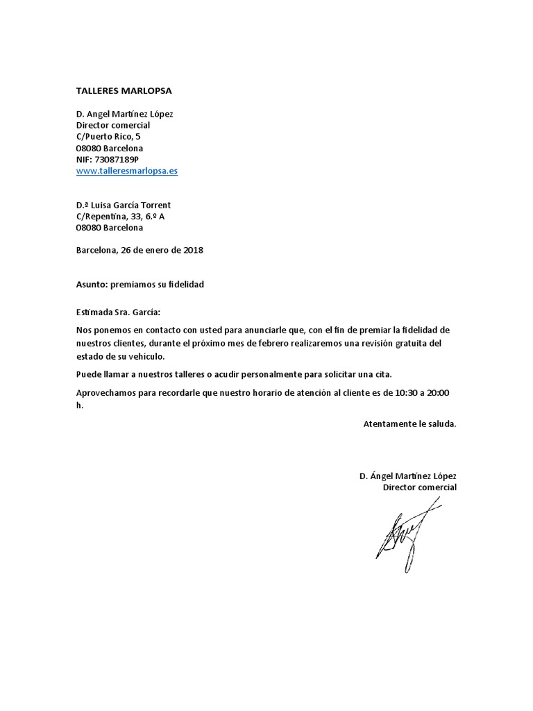 Carta Comercial (Moderno Modificado) | PDF