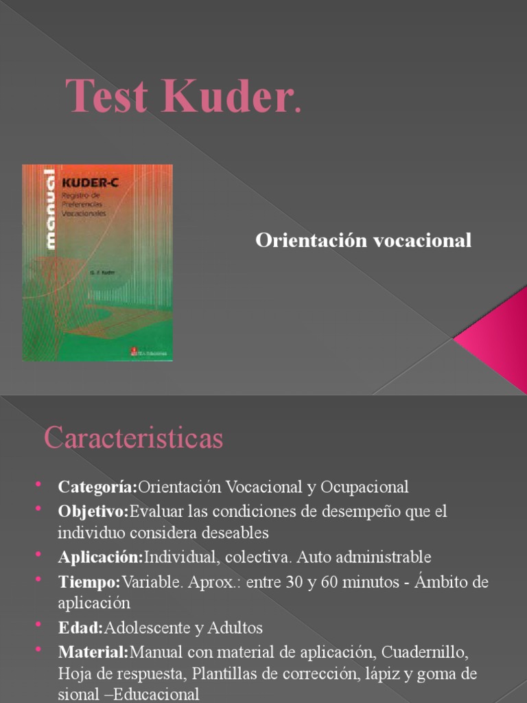 Test Kuder | PDF | Científico | Validez (Estadísticas)