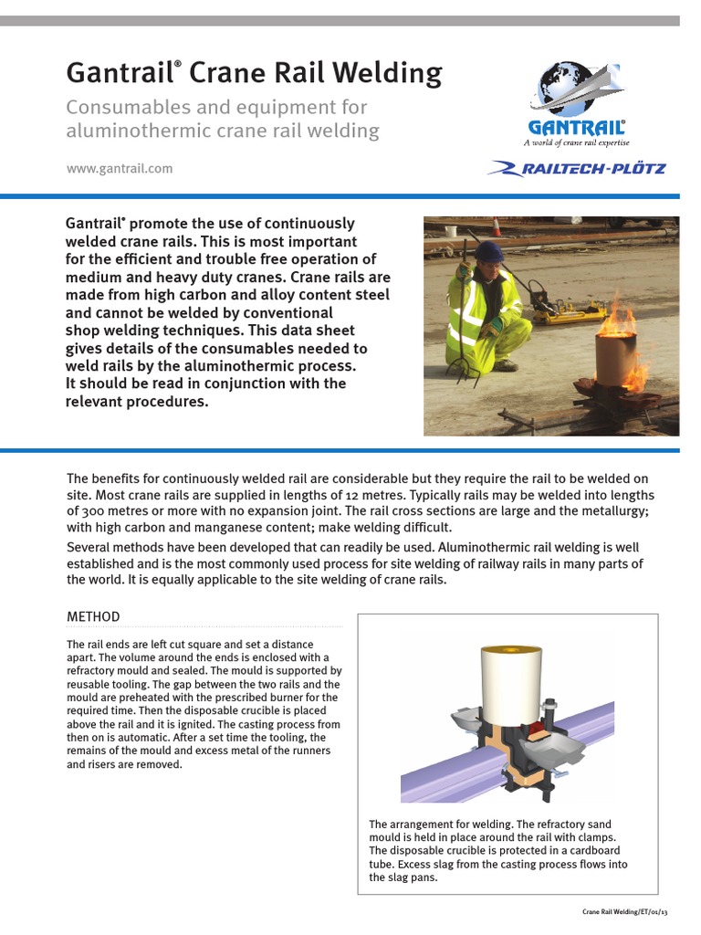 Gantrail Crane Rail Welding | PDF | Construction | Welding