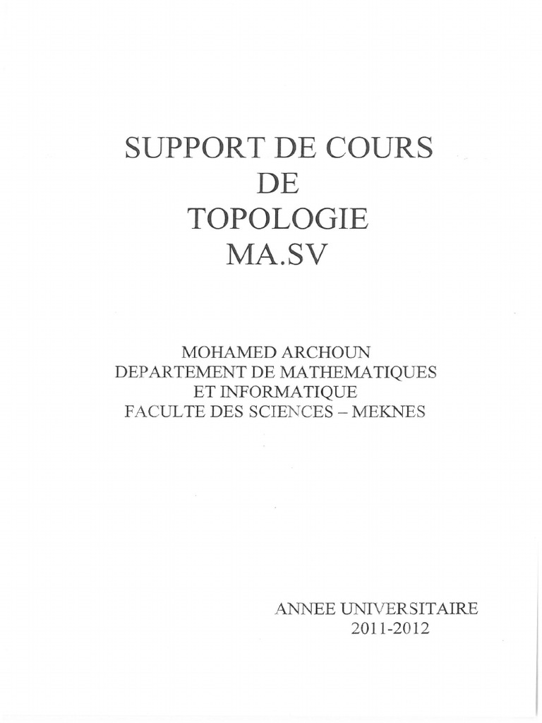Cours Topologie | PDF