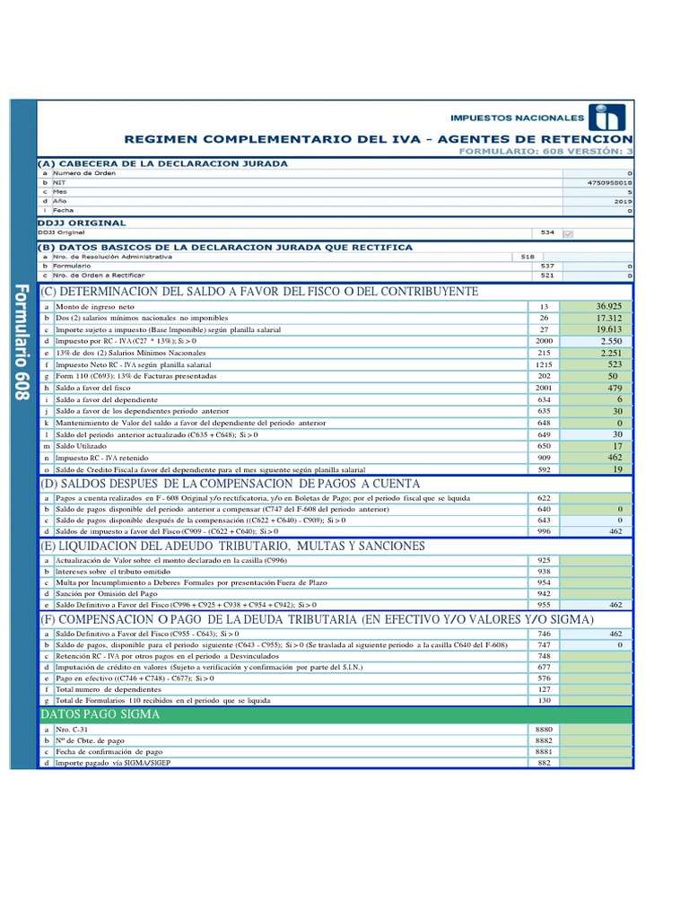 Formulario 608 | PDF | Impuestos | Impuesto al valor agregado