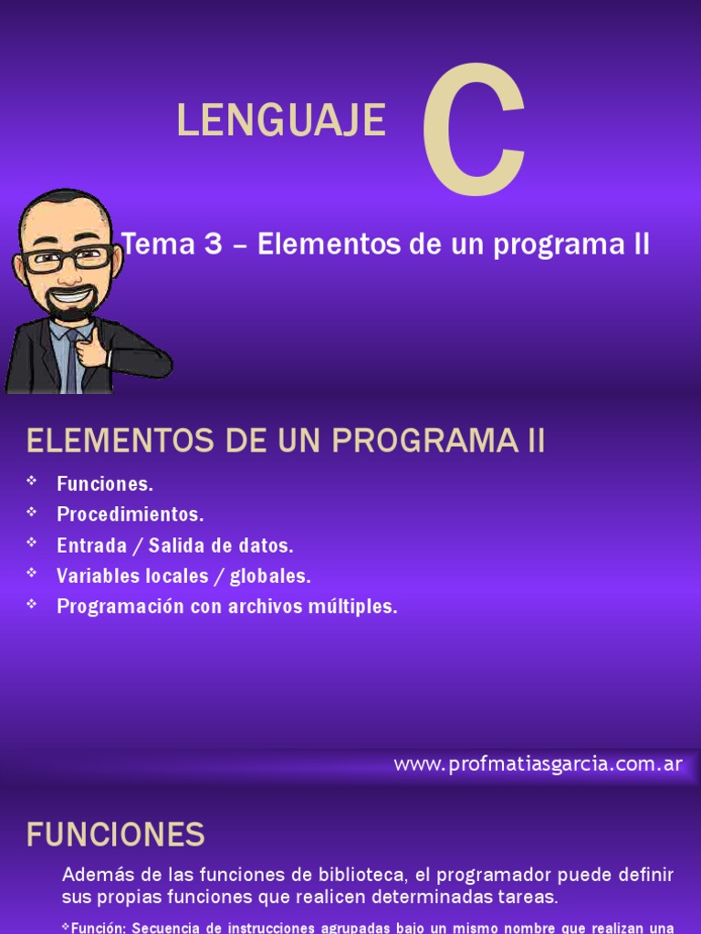 Lenguaje C Tema 3 | PDF | Parámetro (programación de computadora ...