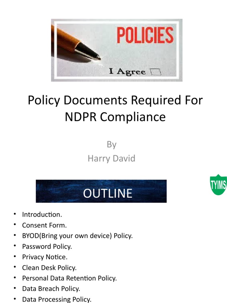 Policy Documents Required For NDPR Compliance: by Harry David | PDF ...