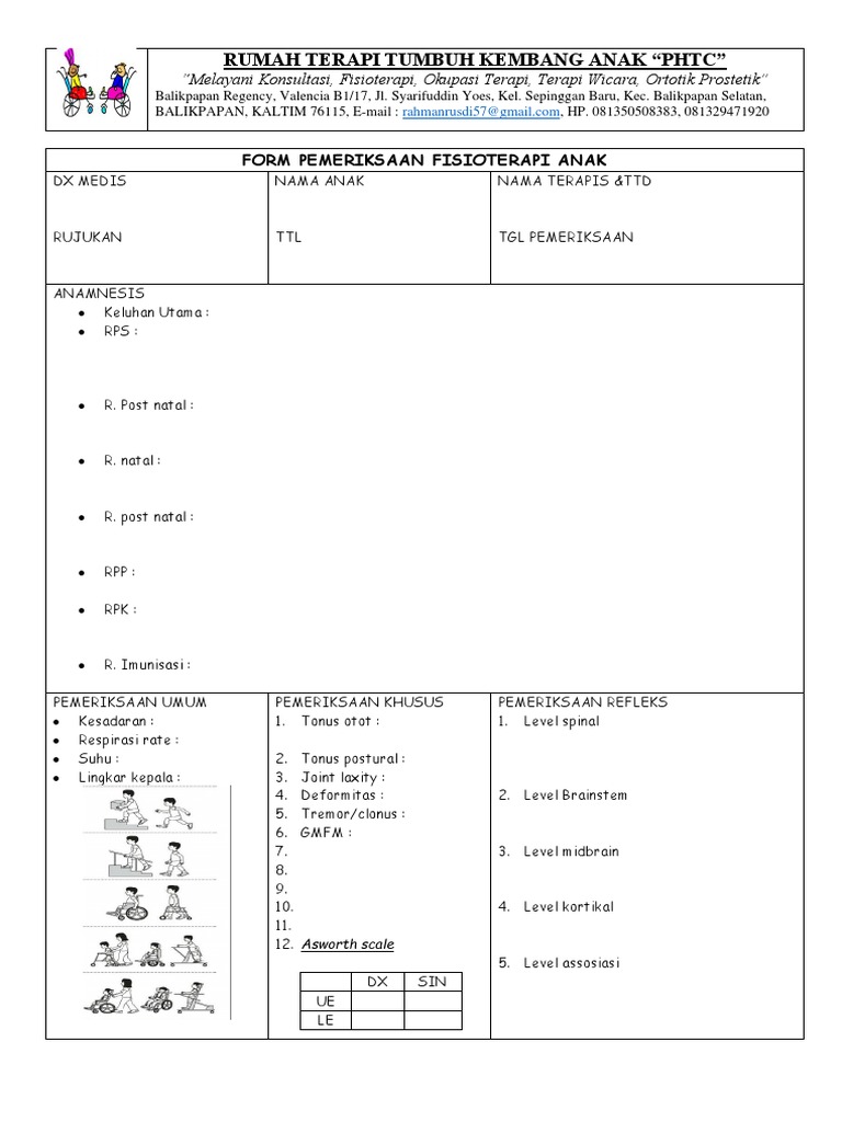 Form Fisioterapi Anak Neuro | PDF