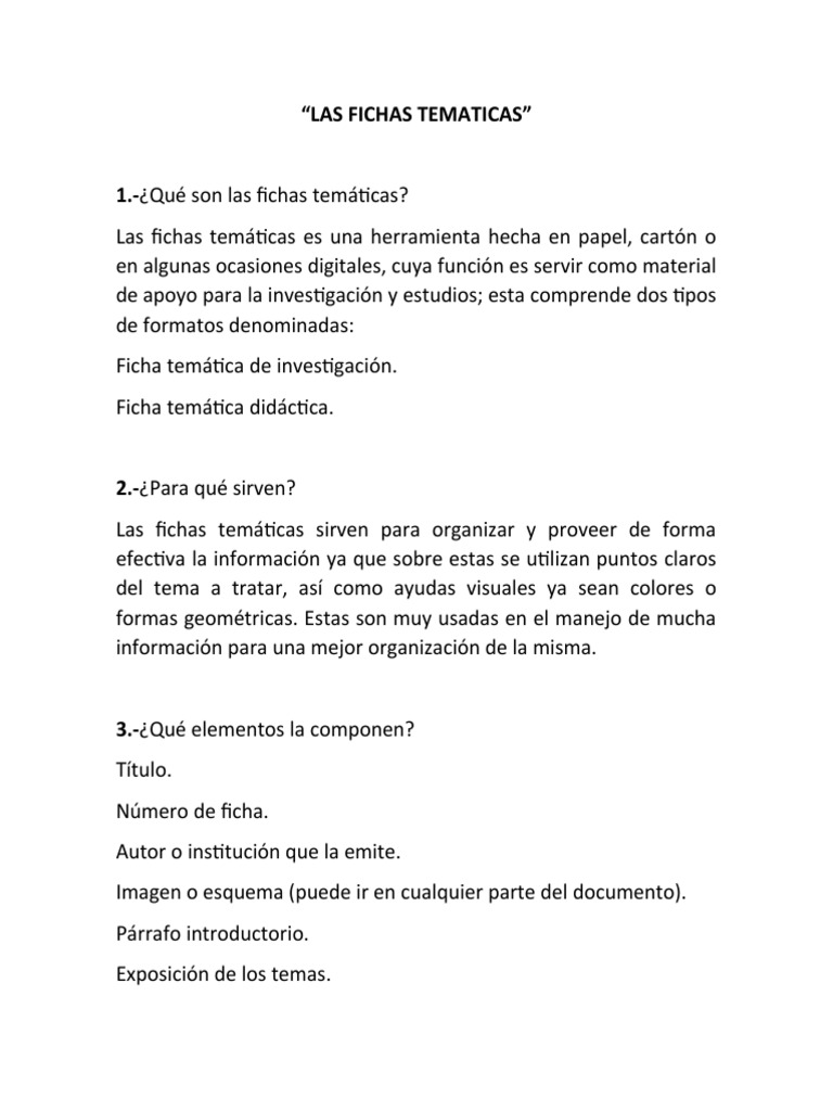 Fichas Tematicas | PDF