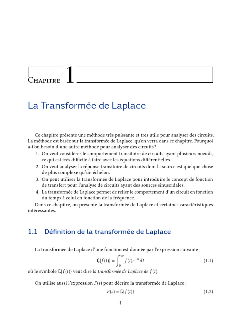 Introduction à la Transformée de Laplace | PDF | Transformation de ...