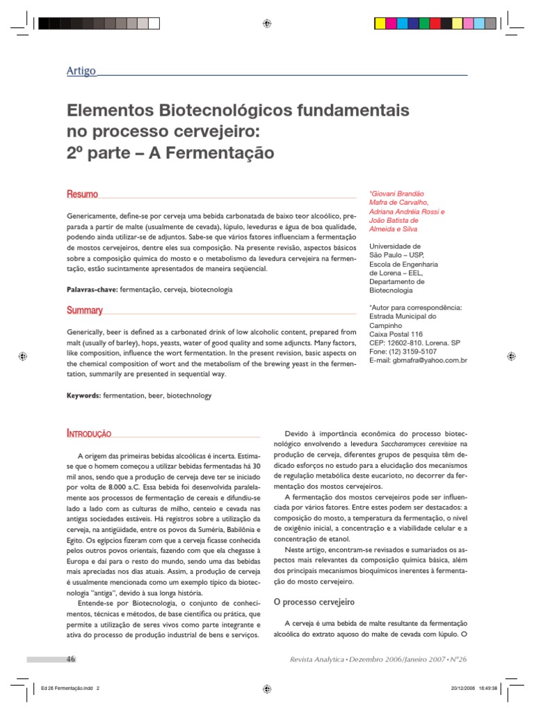 Biotecnologia Cerveza | PDF | Cerveja | Aminoácido