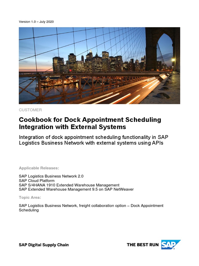 Cookbook For Dock Appointment Scheduling Integration With External ...