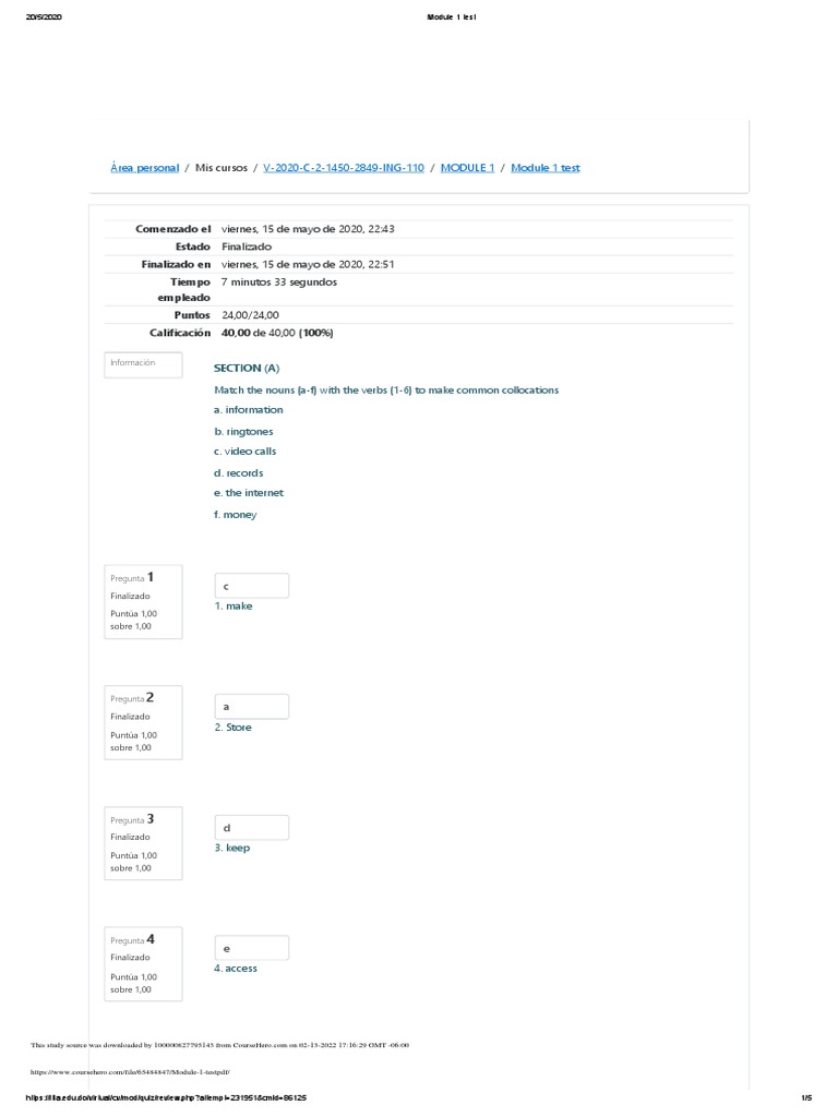 Área Personal V-2020-C-2-1450-2849-ING-110 Module 1 Test: Mis Cursos ... Área Personal V-2020-C-2-1450-2849-ING-110 Module 1 Test: Mis Cursos ...