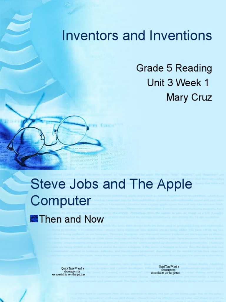 Inventors and Inventions: Grade 5 Reading Unit 3 Week 1 Mary Cruz | PDF ...