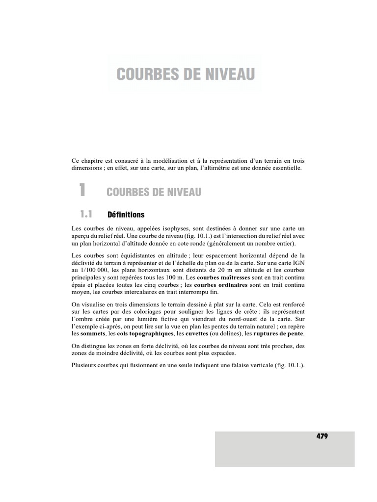 Modélisation des courbes de niveau | PDF | Topographie | Courbe