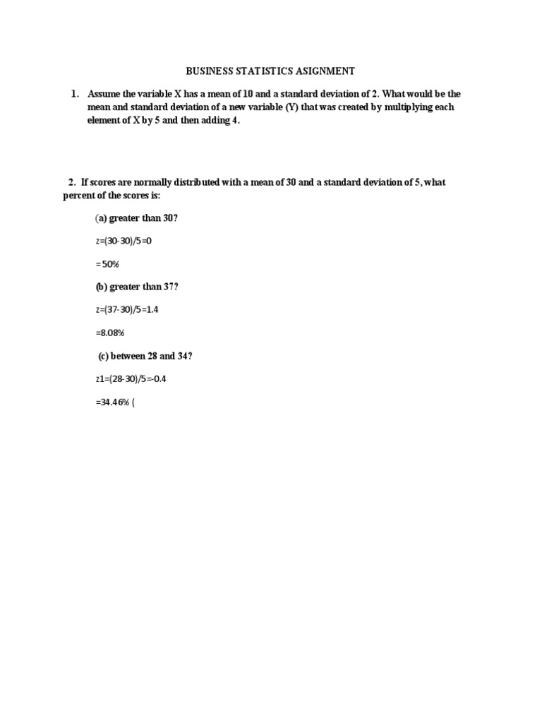 Business Statistics | PDF | Standard Deviation | Mean