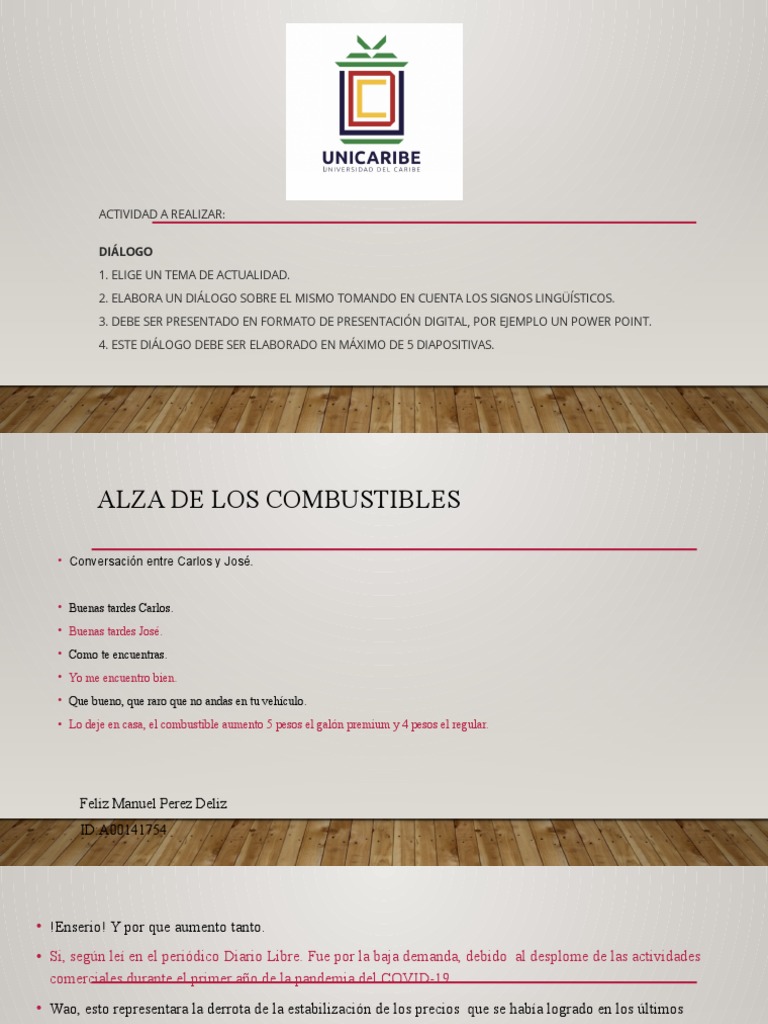 Feliz Manuel Perez Deliz - Actividad 1. Signo Lingüístico y La Comunicación | PDF | Economias