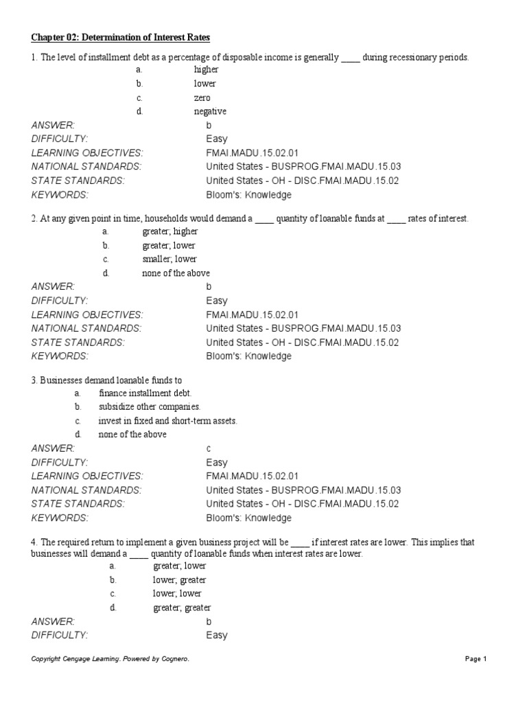 Chapter 02: Determination of Interest Rates: Page 1 | PDF | Interest ...