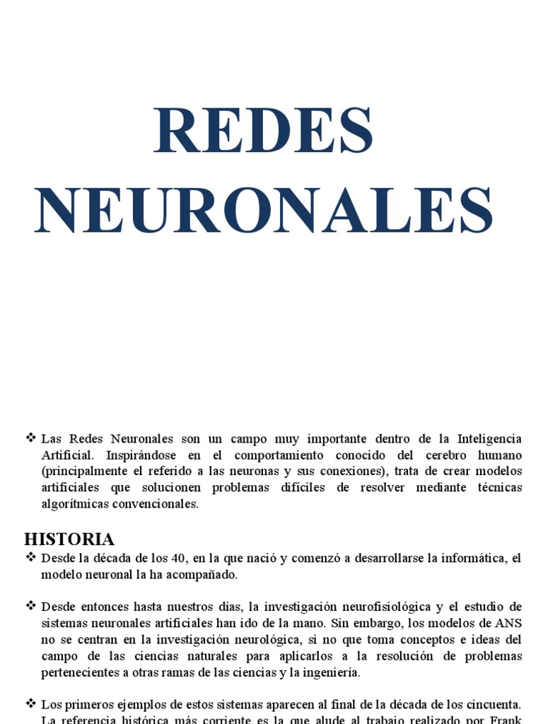 Redes Neuronales | PDF | Red neuronal artificial | Neurona
