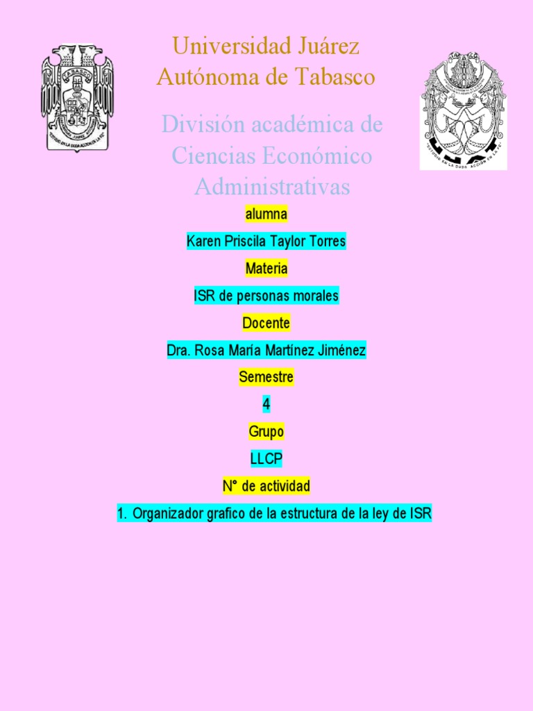 Organizador Gráfic, Estructura de La Ley de ISR | PDF | Impuesto sobre ...