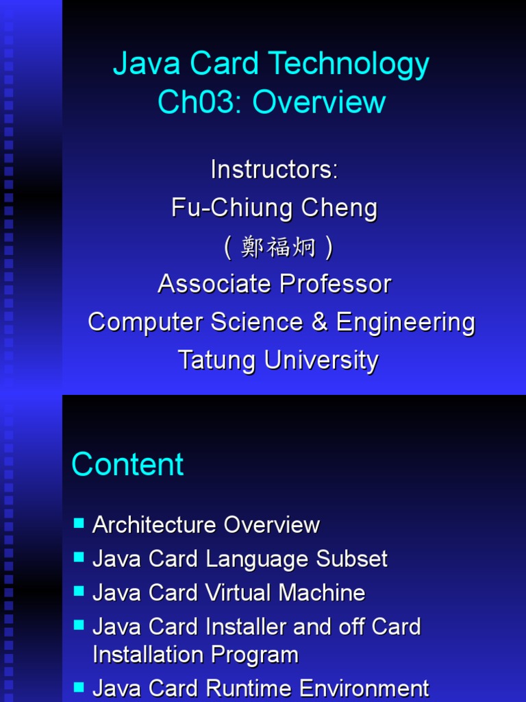 Java Card Technology Overview and Java Applet | PDF | Java (Programming ... Java Card Technology Overview and Java Applet | PDF | Java (Programming ...