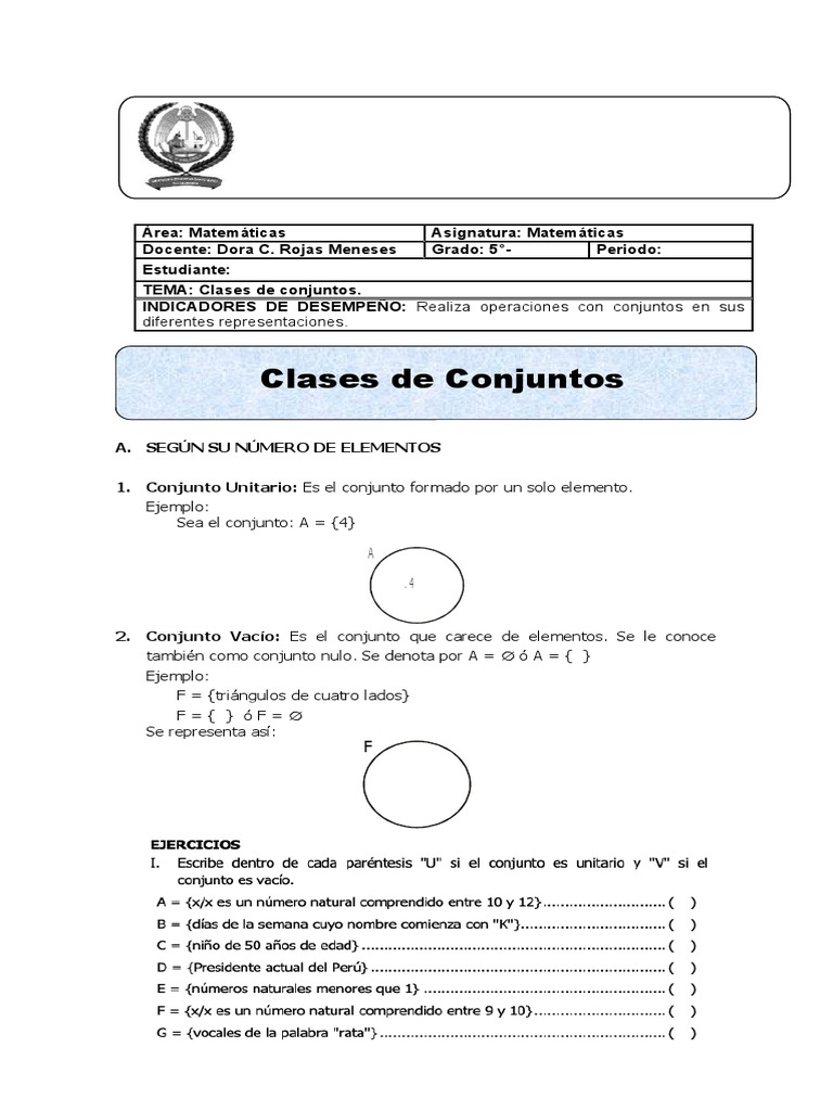Clases de Conjuntos | PDF | Conjunto (Matemáticas) | Objetos matemáticos