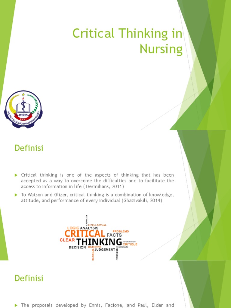 Critical Thinking in Nursing | PDF | Critical Thinking | Thought