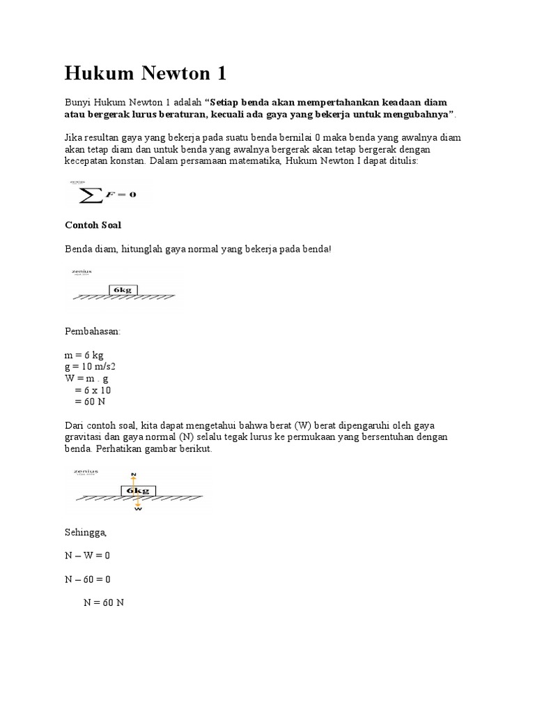 Hukum Newton dan Contoh Soal | PDF