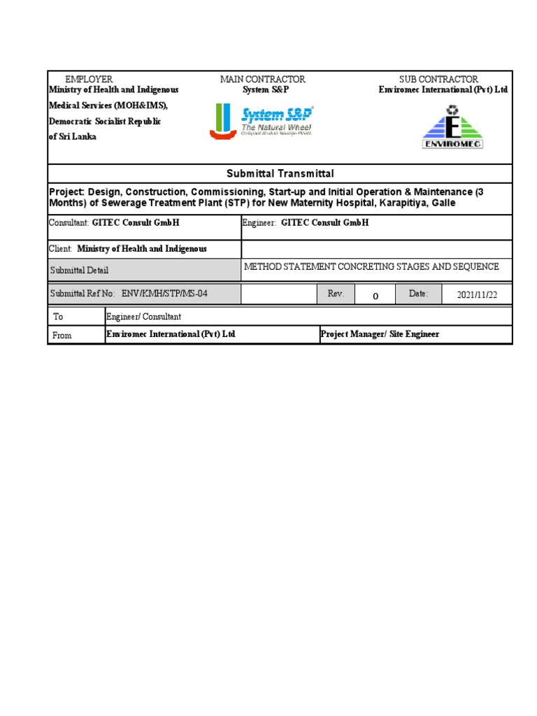 (2021-11-22) Method Satement-Concrete Pouring Sequence & Stages | PDF ...